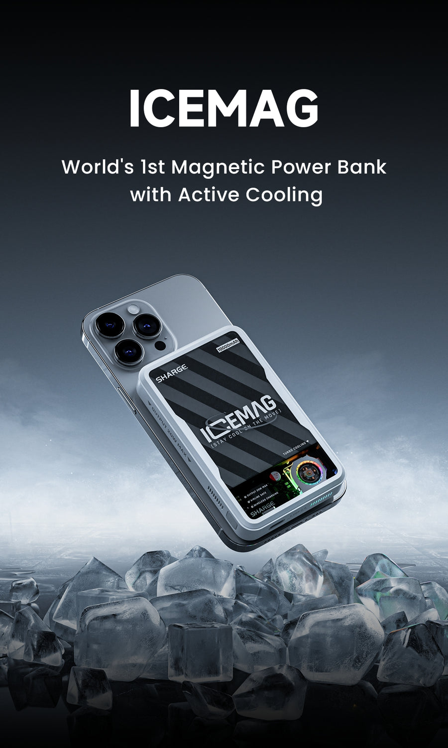 ICEMAG. World's 1st Magnetic Power Bank with Active Cooling.