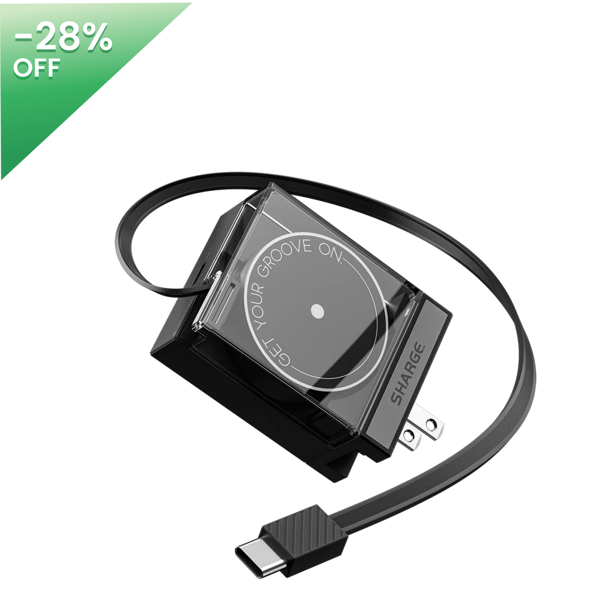 SHARGE Retractable 65 Charger Dual-ports design with built-in USB-C ...