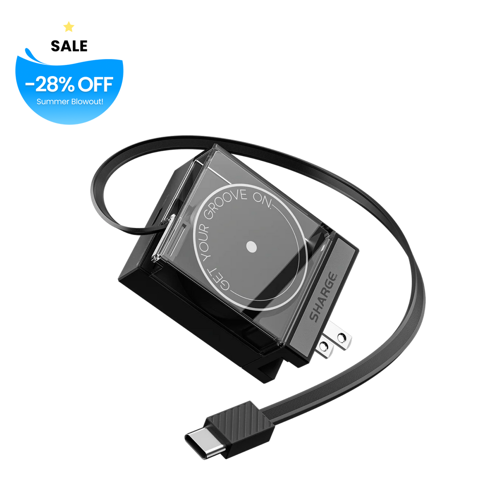 SHARGE Retractable 65 Charger Dual-ports design with built-in USB-C ...