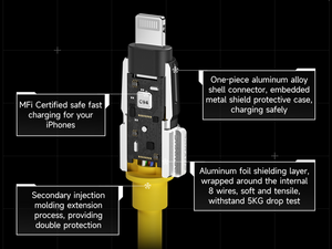 SHARGE Phantom USB-C to Lightning Cable MFi Certified Fast Charging for ...