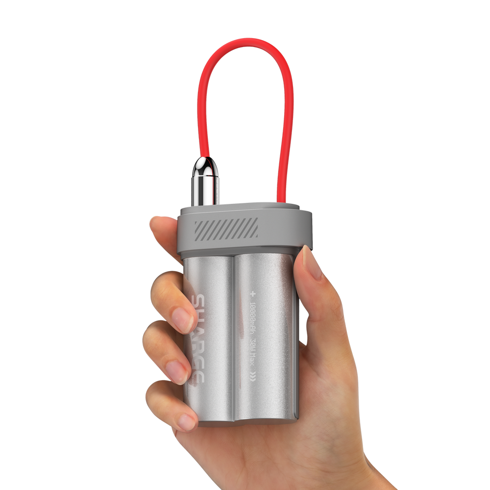 SHARGE Pouch Mini Power Bank 10,000mAh Built-in USB-C cable 22.5W